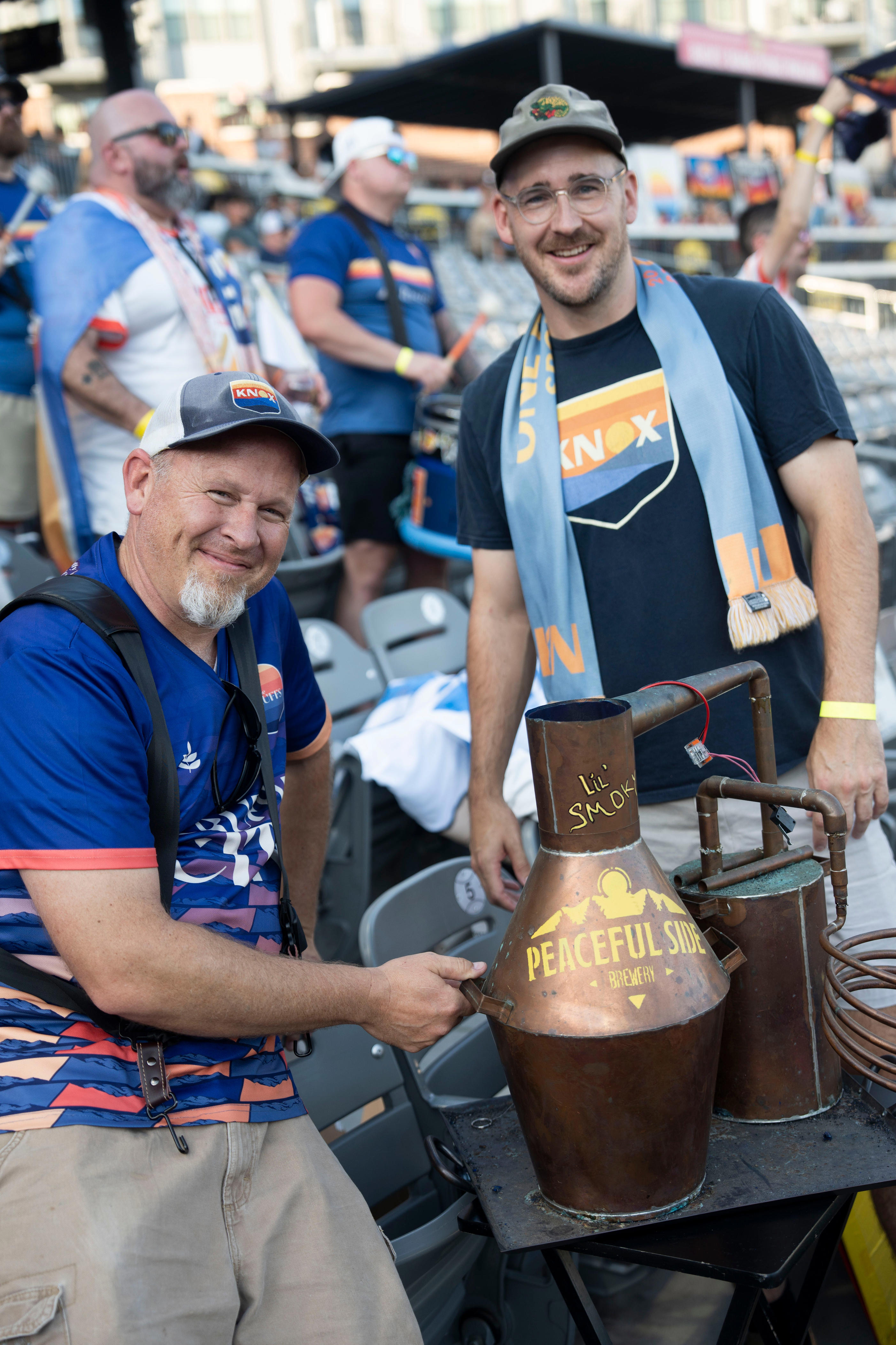 Lil' Smoky, One Knox's moonshine still smoke machine, is steeped in ...
