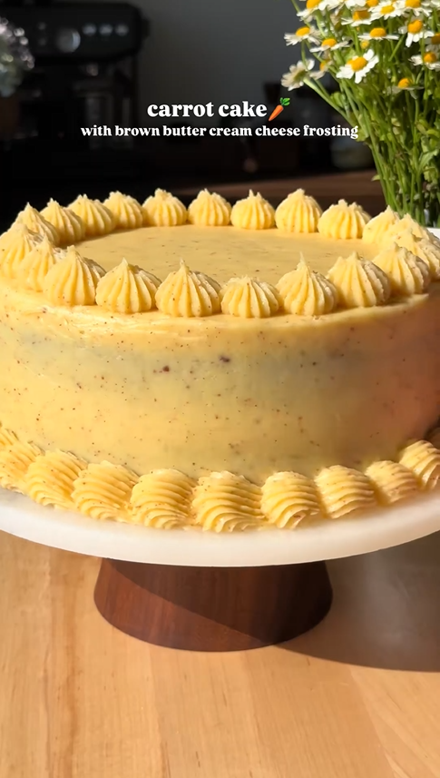 Carrot cake with brown butter cream cheese frosting