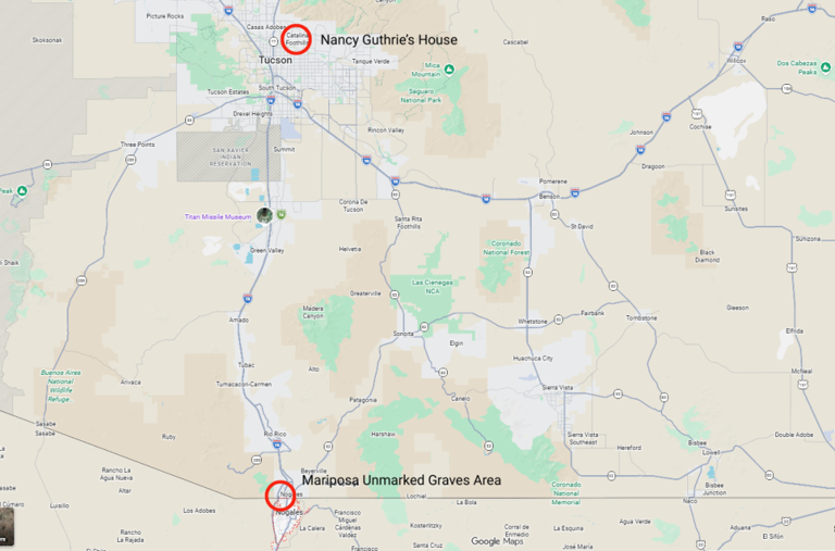 Nancy Guthrie map shows new search area after anonymous tip about body