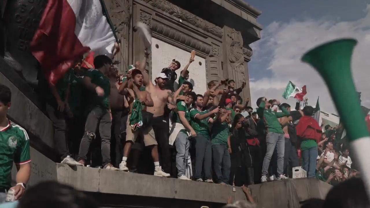 Mexico fans gather at foot of Angel of Independence after World Cup win