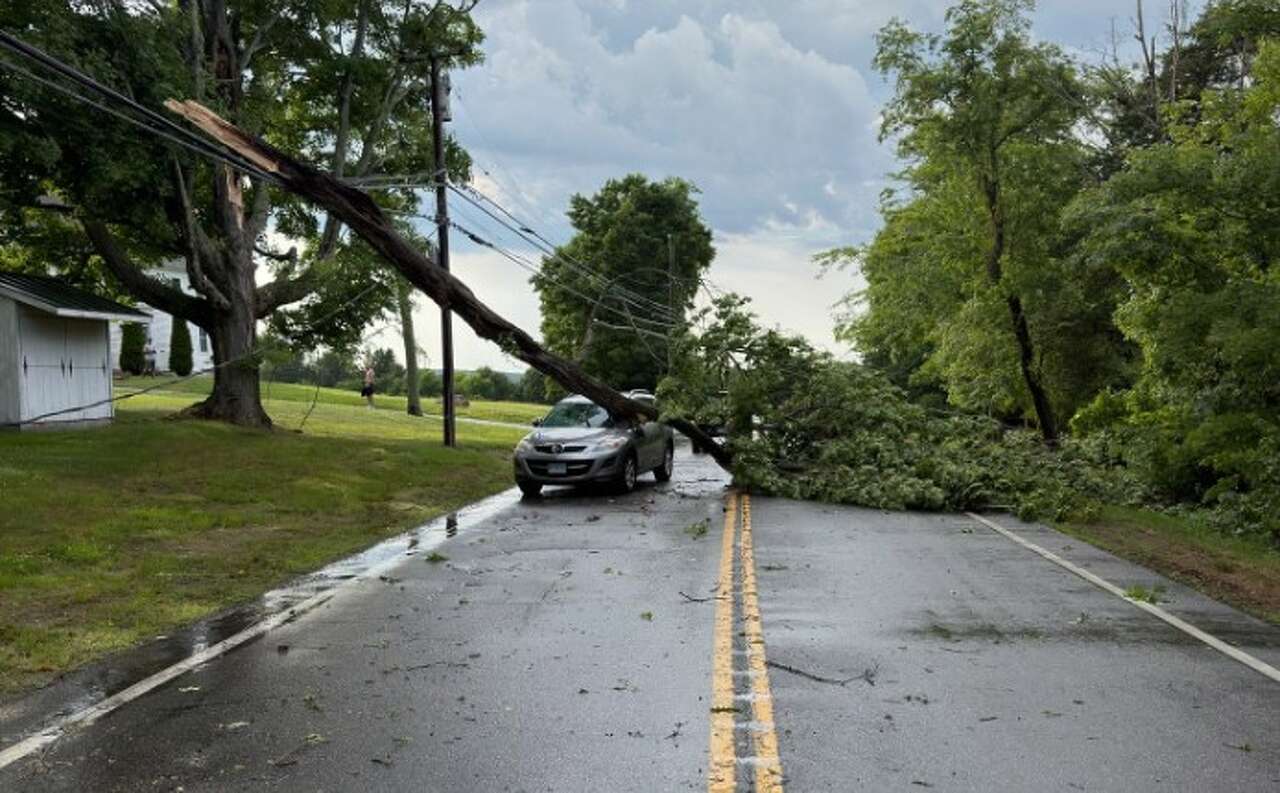 Severe thunderstorm in Connecticut downs trees, causes road closures