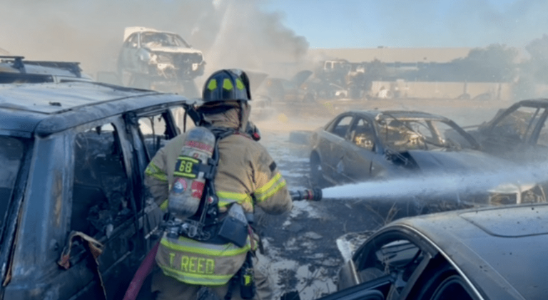 Salvage yard fire in Rancho Cordova destroys 30 vehicles
