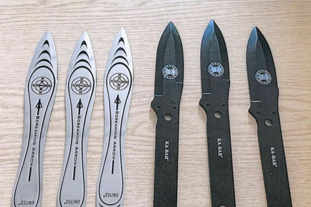 'Throwing knives' and counterfeit cigarettes found in this Bradford ...