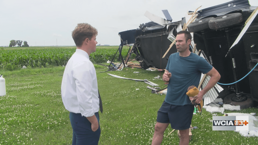 Wednesday night storms knock down trees, destroy camper in Bement