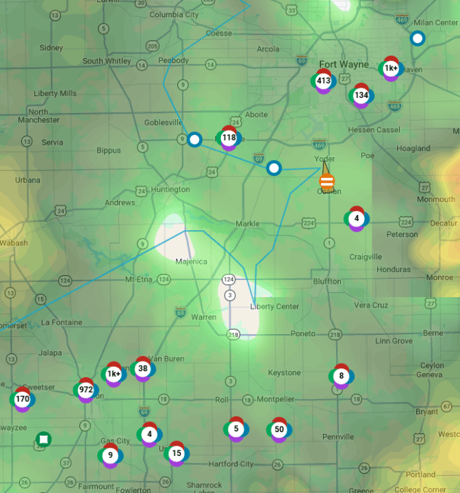 Thousands lose power from storms in northeast Indiana