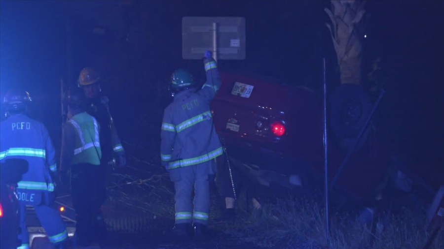 Driver hospitalized after car flips on Hathaway Bridge
