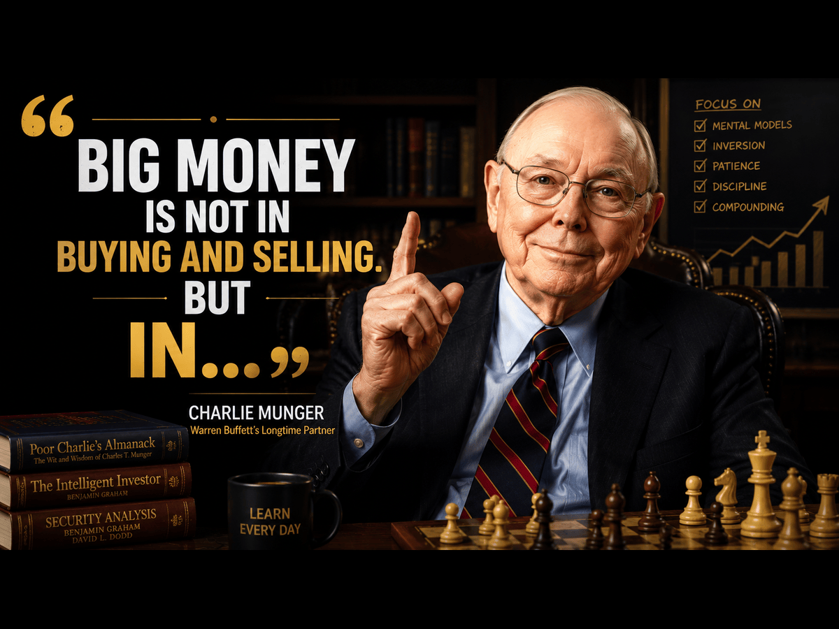 Wealth wisdom of the day: 'Big money is not in buying and selling. But ...