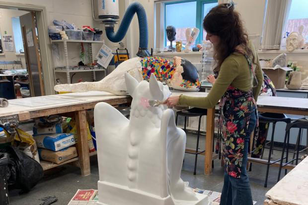 York artist creates nature-inspired gargoyle for city sculpture trail
