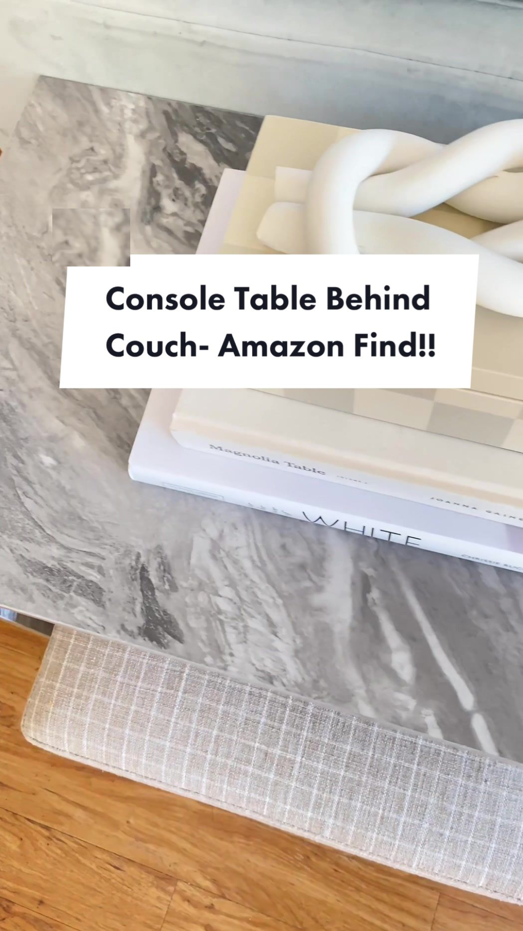 Marble console table transforming my living room