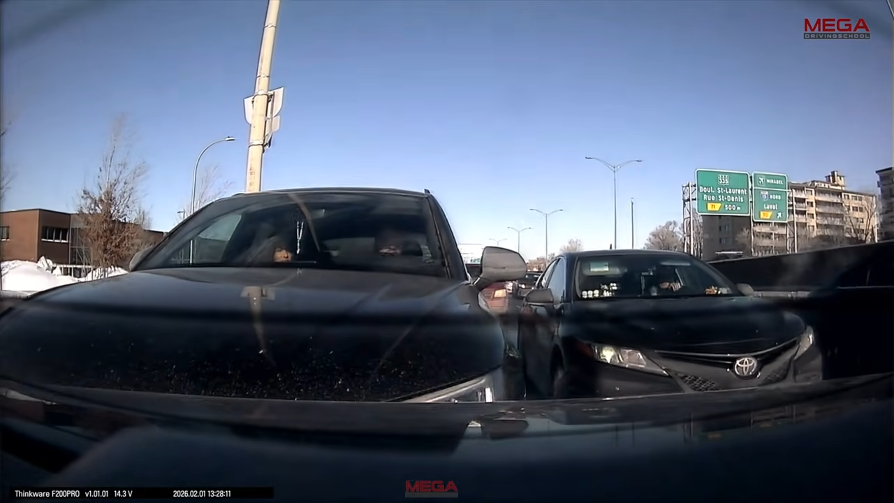 See that? - The last second before the brake-check turns into an ...