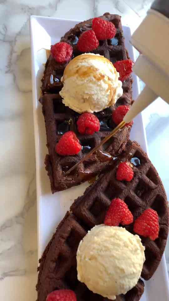 The best soft chocolate waffles for breakfast or dessert