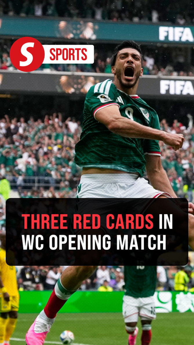 Three red cards mar opening World Cup match between Mexico and South Africa