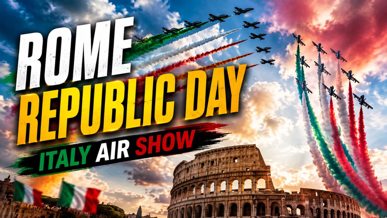 Frecce Tricolori paint the sky over Colosseum during Republic Day ...