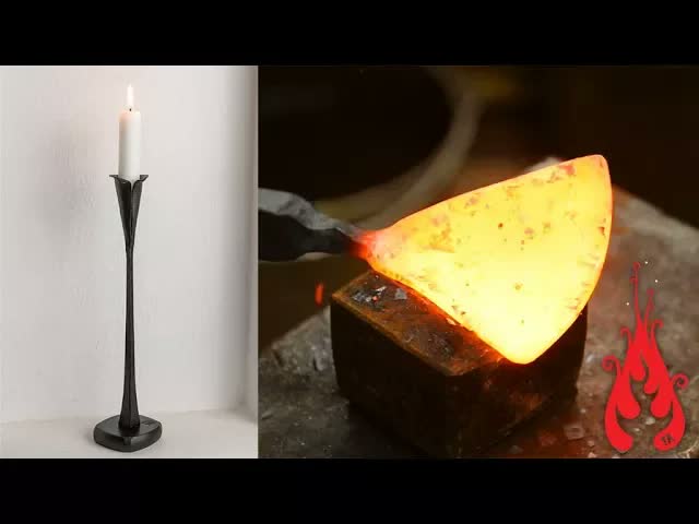 How a blacksmith turns steel into tall floor candlesticks