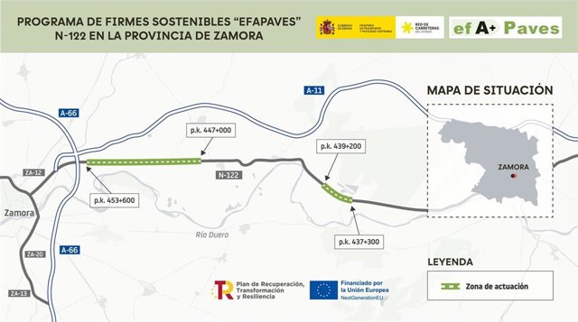 Transportes finaliza la rehabilitación del firme de 8,5 kilómetros de ...