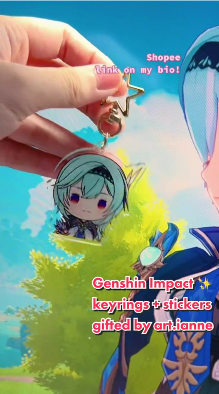 Adorable Genshin Impact keyrings and stickers collection