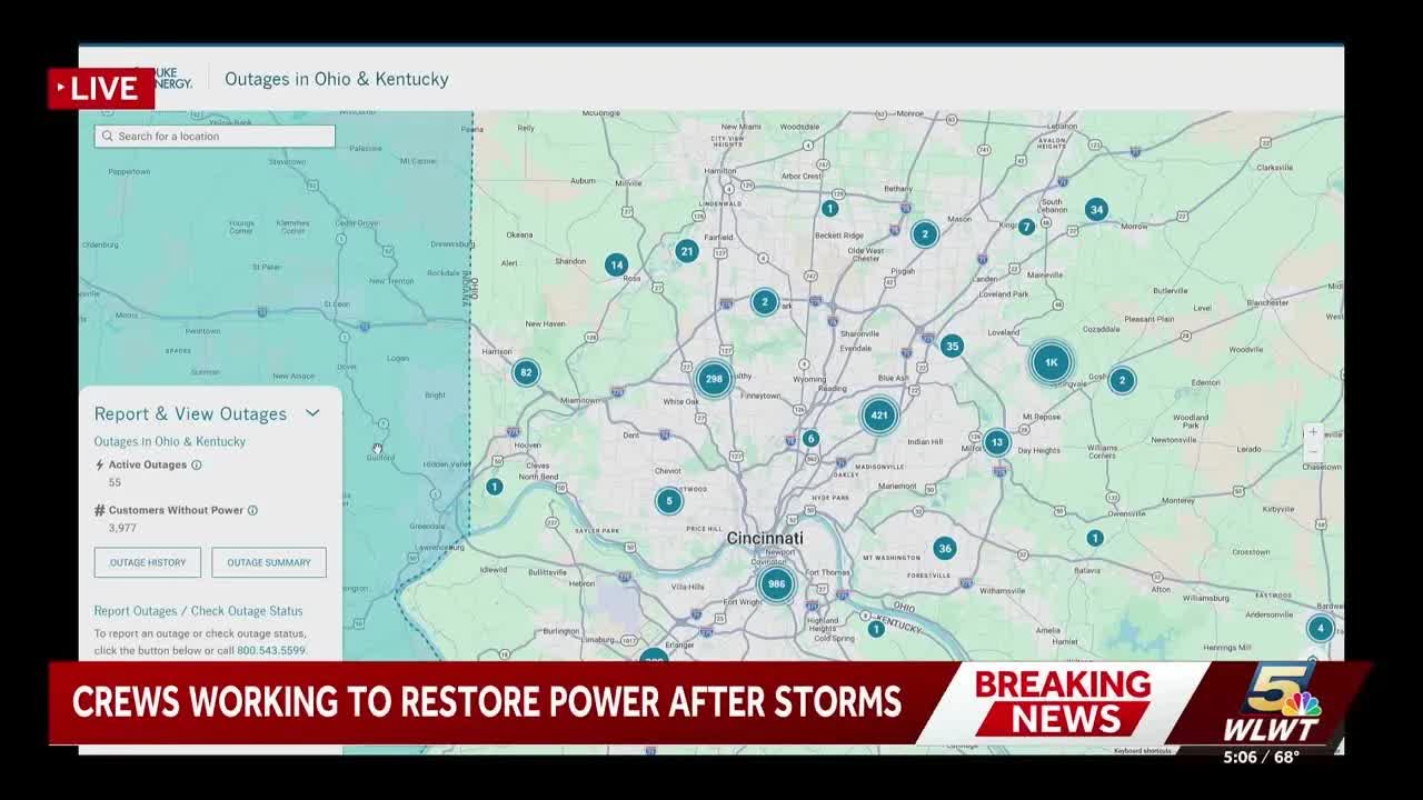 More than 4,000 Duke Energy customers without power after overnight storms