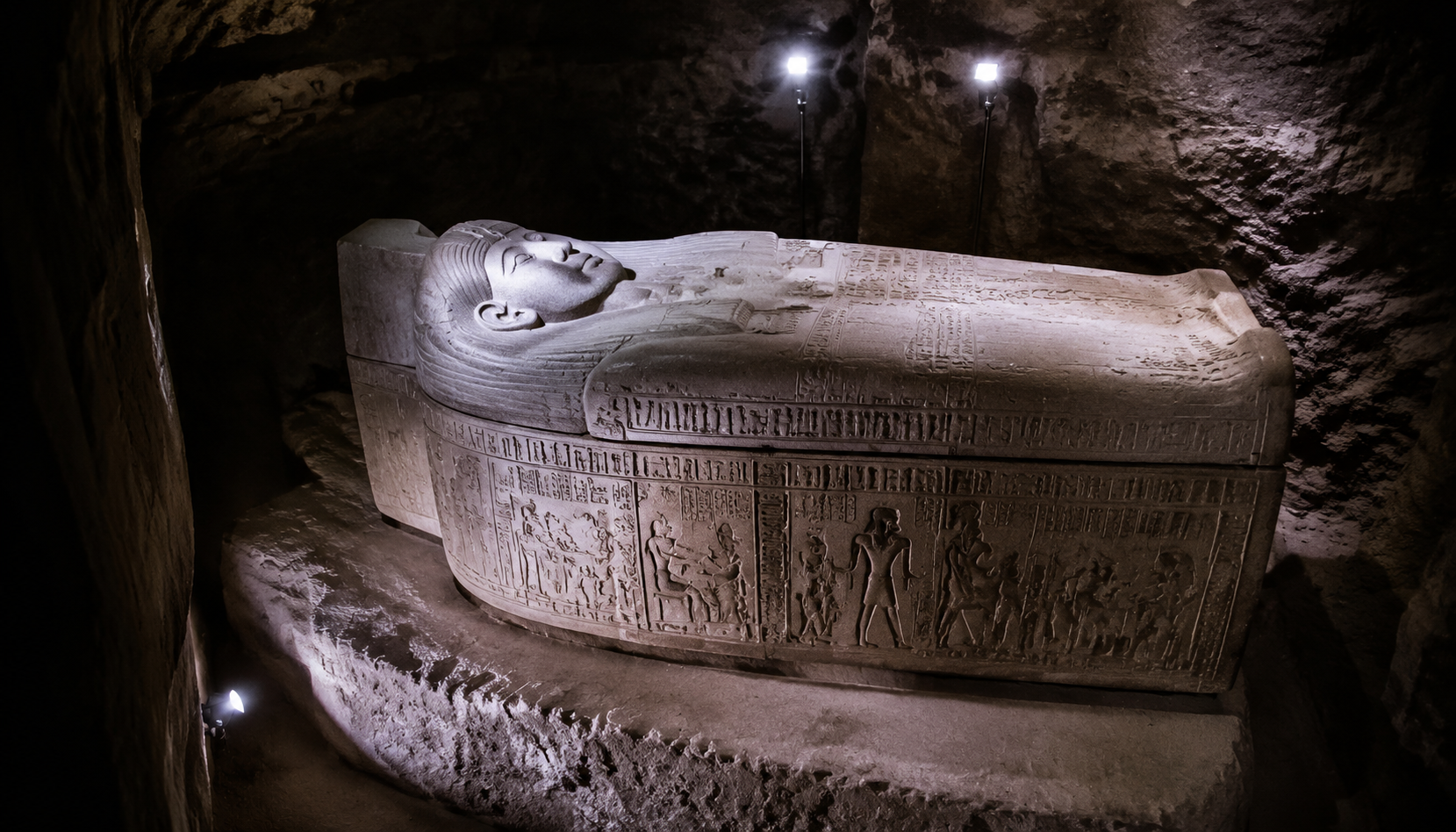 Des archéologues découvrent un sarcophage de 1,80 m au fond d’un ...