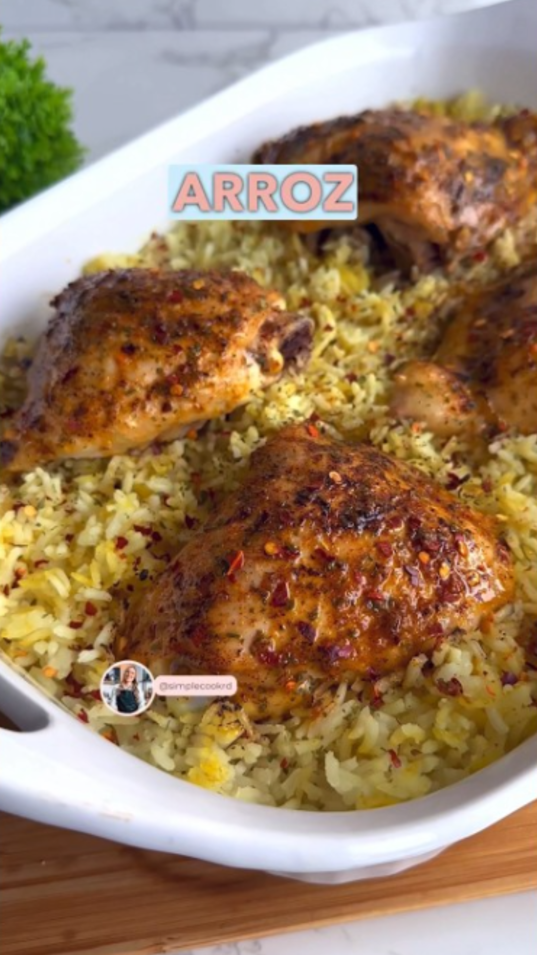 Receta fácil de pollo al horno con arroz para noches ajetreadas