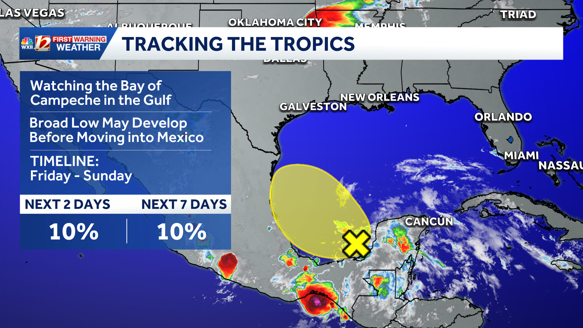 National Hurricane Center identifies area of tropical interest near Gulf