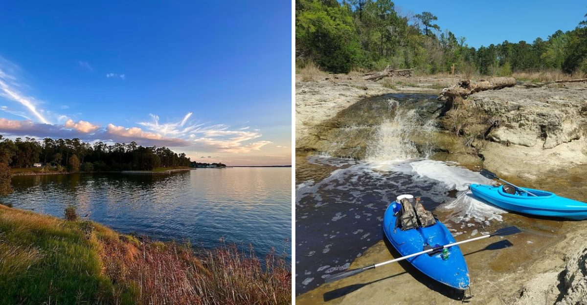 A Texas lake with sandy shores and camping areas feels like a mini beach