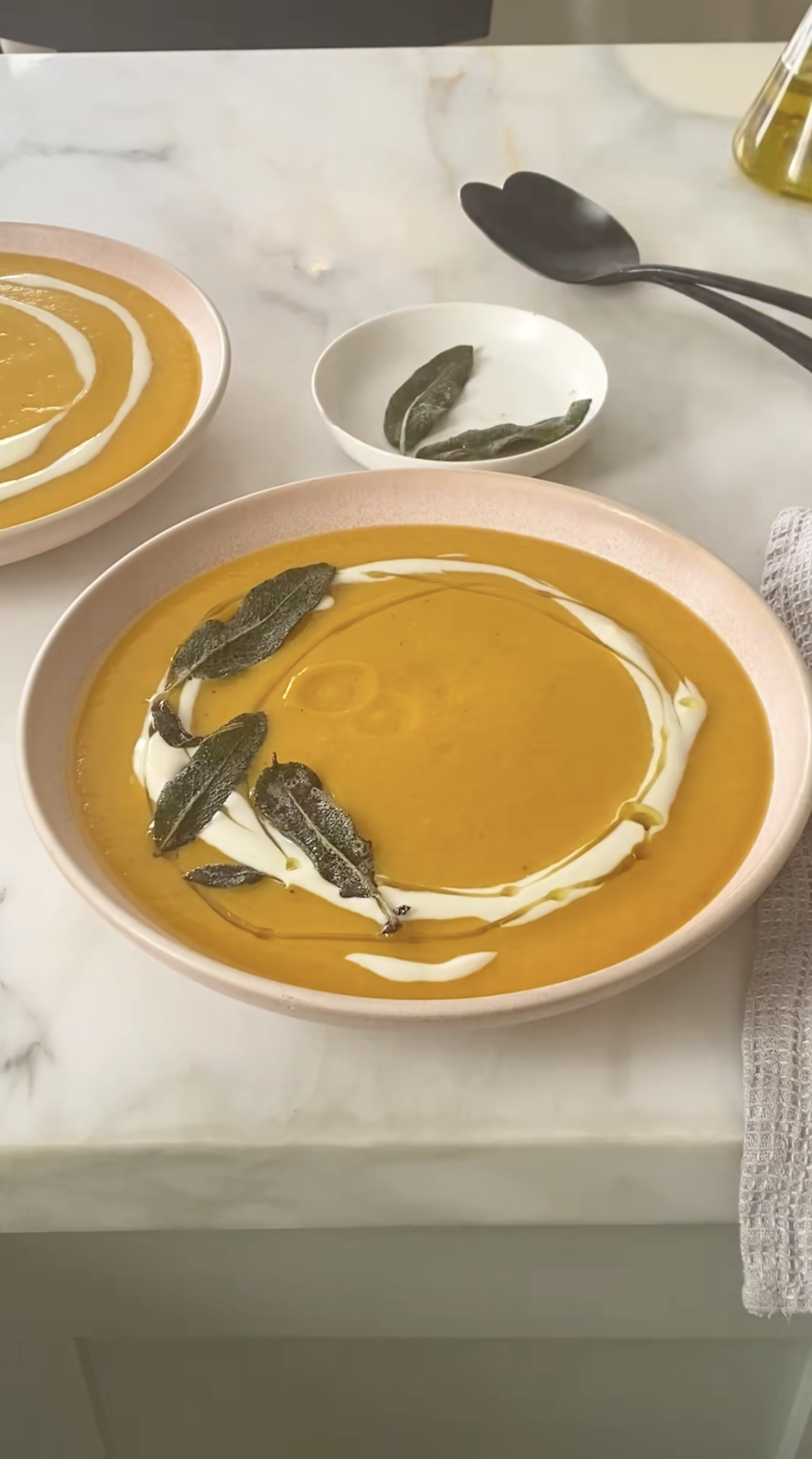Acorn squash soup and grilled cheese feels like fall in a bowl