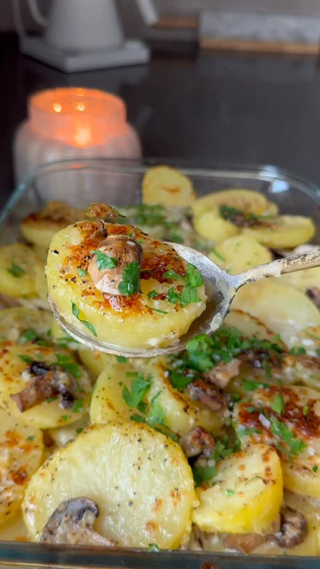 This potato mushroom bake is everything