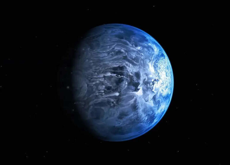 This 'alien' blue planet rains molten glass and a year here is less ...