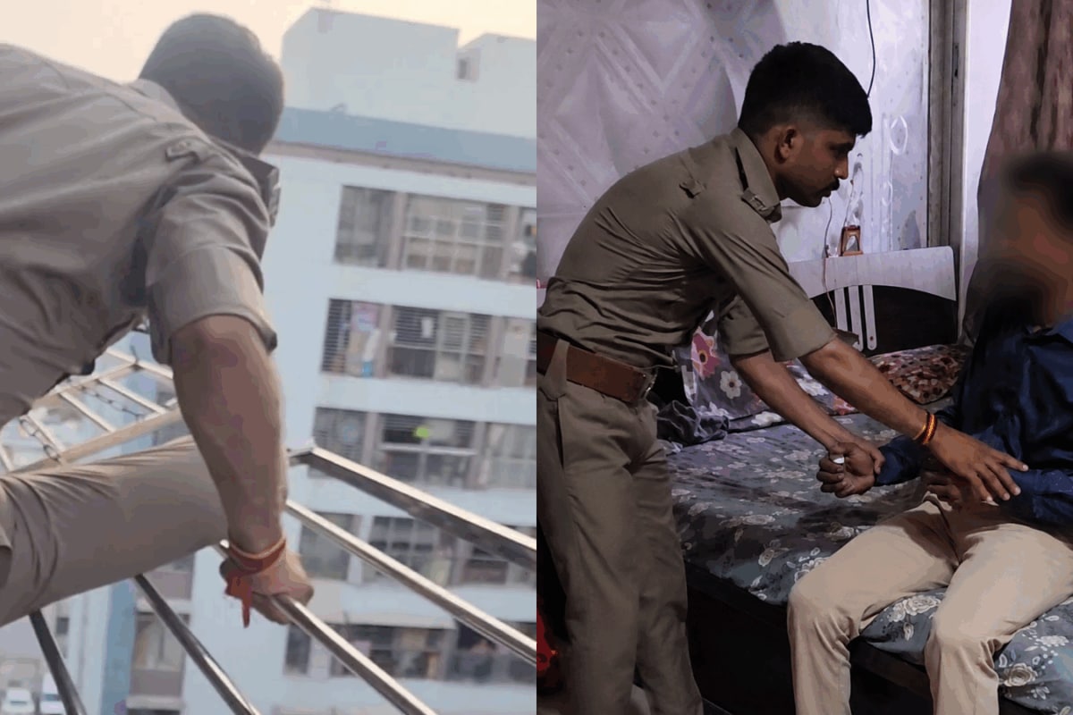 Surat cop risks life, climbs grille to save man from suicide attempt ...