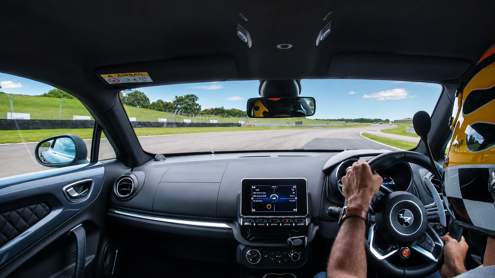How fast does Karun Chandhok drive an Alpine A110 at Thruxton?