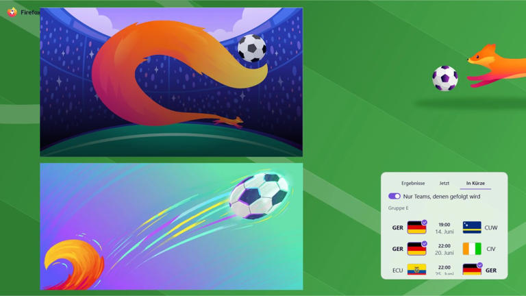 Firefox: Gratis-VPN ohne Limits und ein Widget zur Fußball-WM