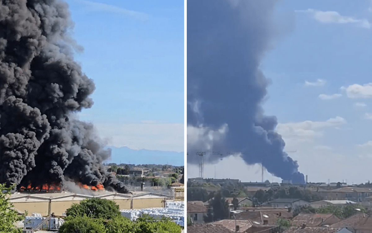 Mantova, incendio in stabilimento chimico: colonna di fumo visibile a ...