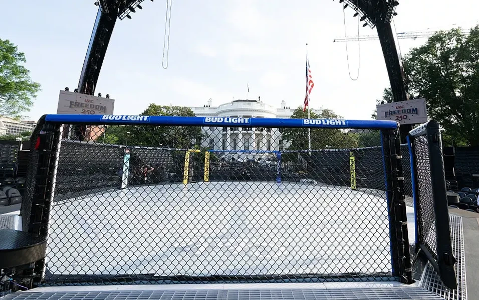 Bud Light logos at Trump’s White House UFC event spark irony