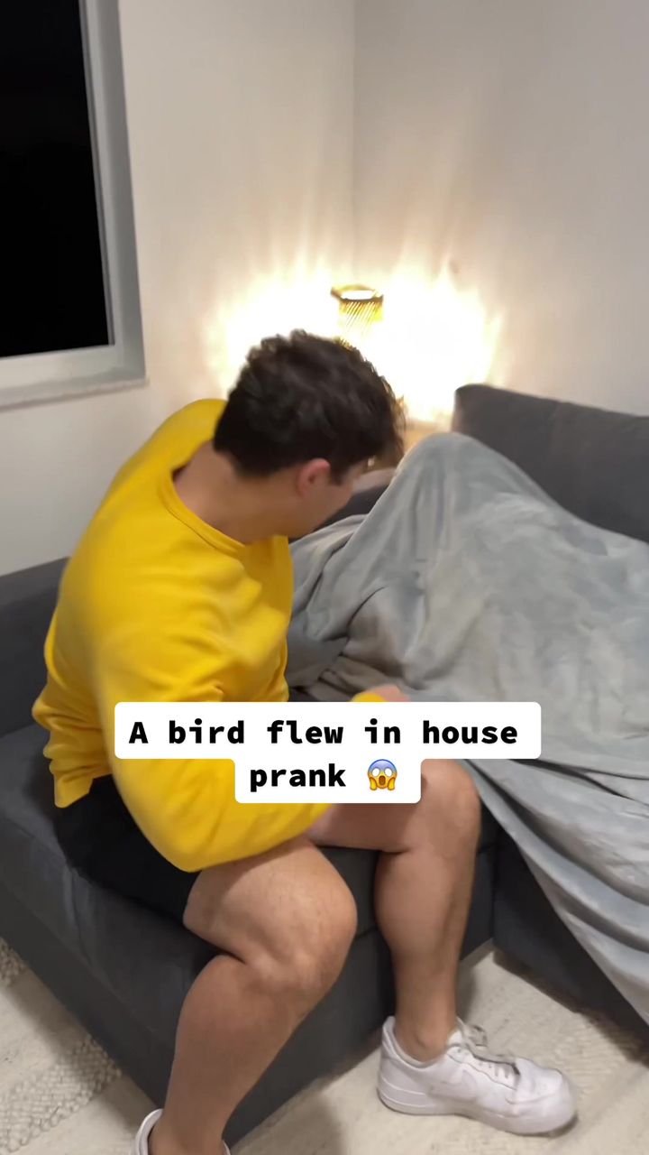 Fake bird break-in prank | Friend freaks out at home setup