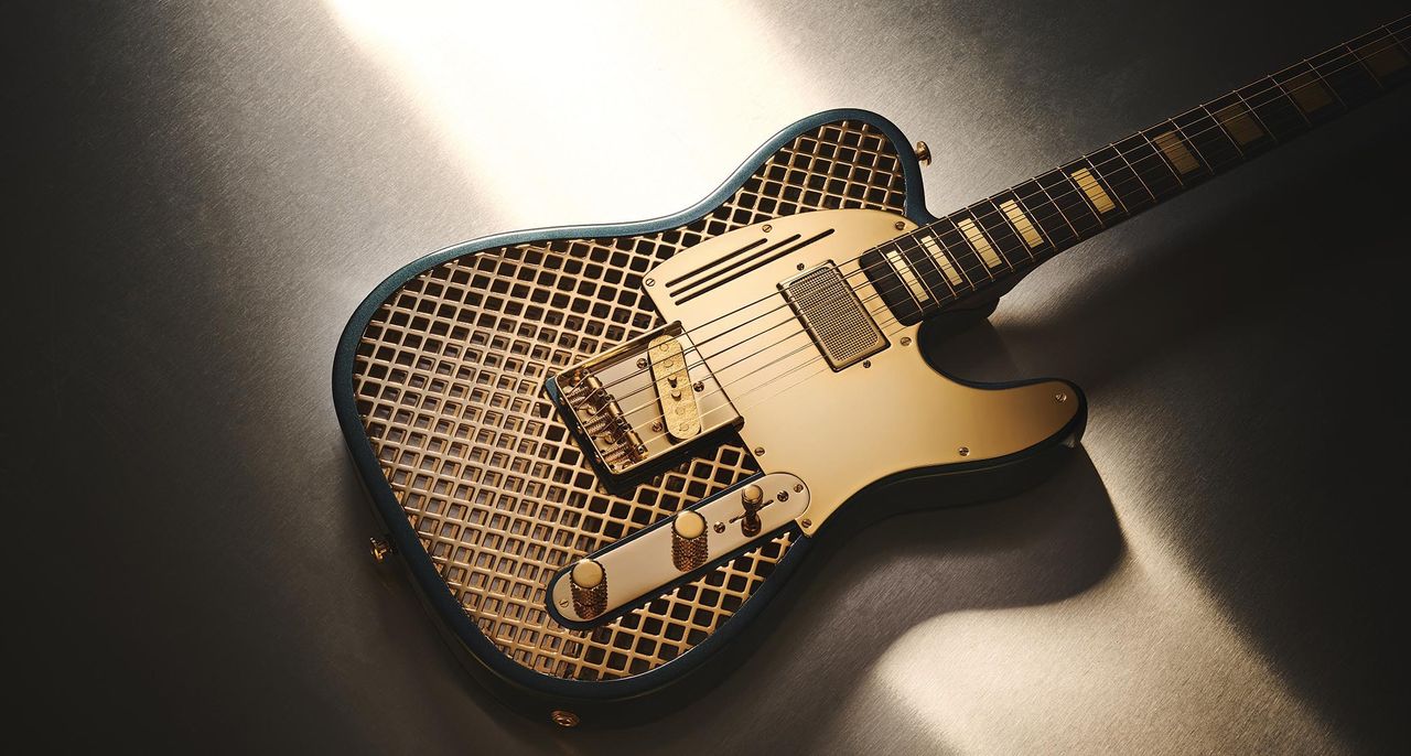 The gold caged steelcaster is a $15,000, 24-carat T-style inspired by a ...