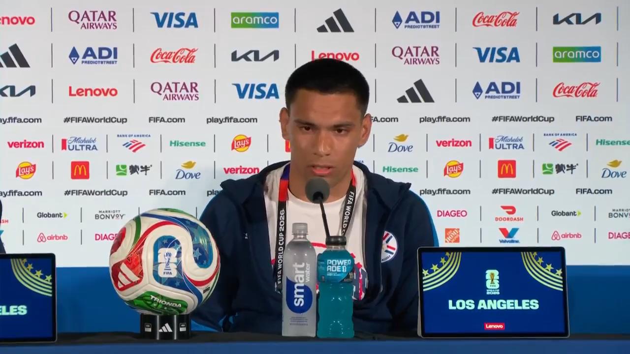 Moment: Gomez emotional during Paraguay press conference before kick ...