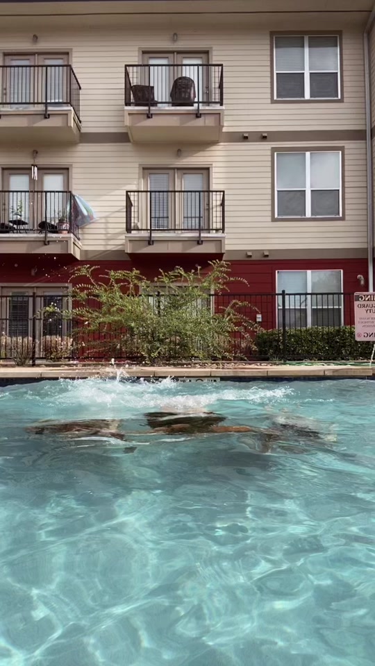 We tried a synchronized swim in our apartment pool