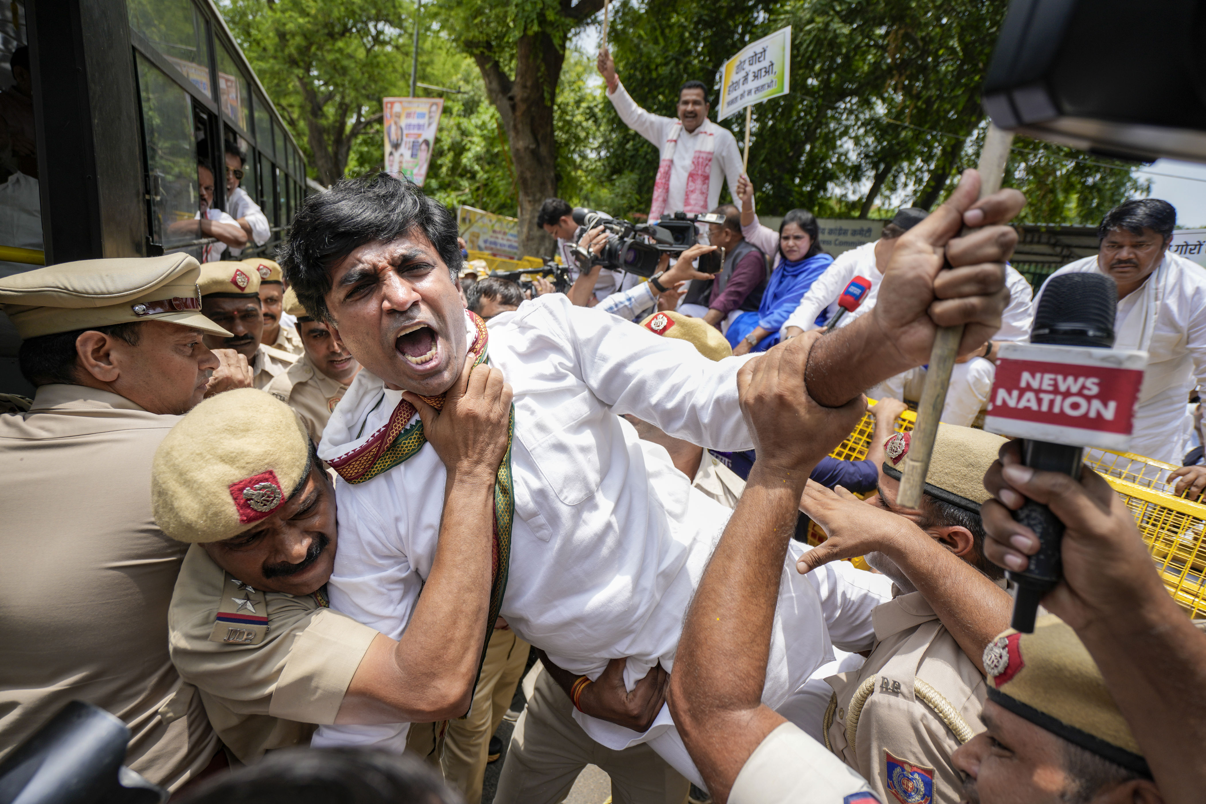 Delhi Police detains MP Congress workers protesting rejection of ...