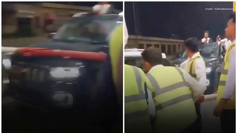 Viral video shows dozens of cars smashing through toll gates in UP's ...