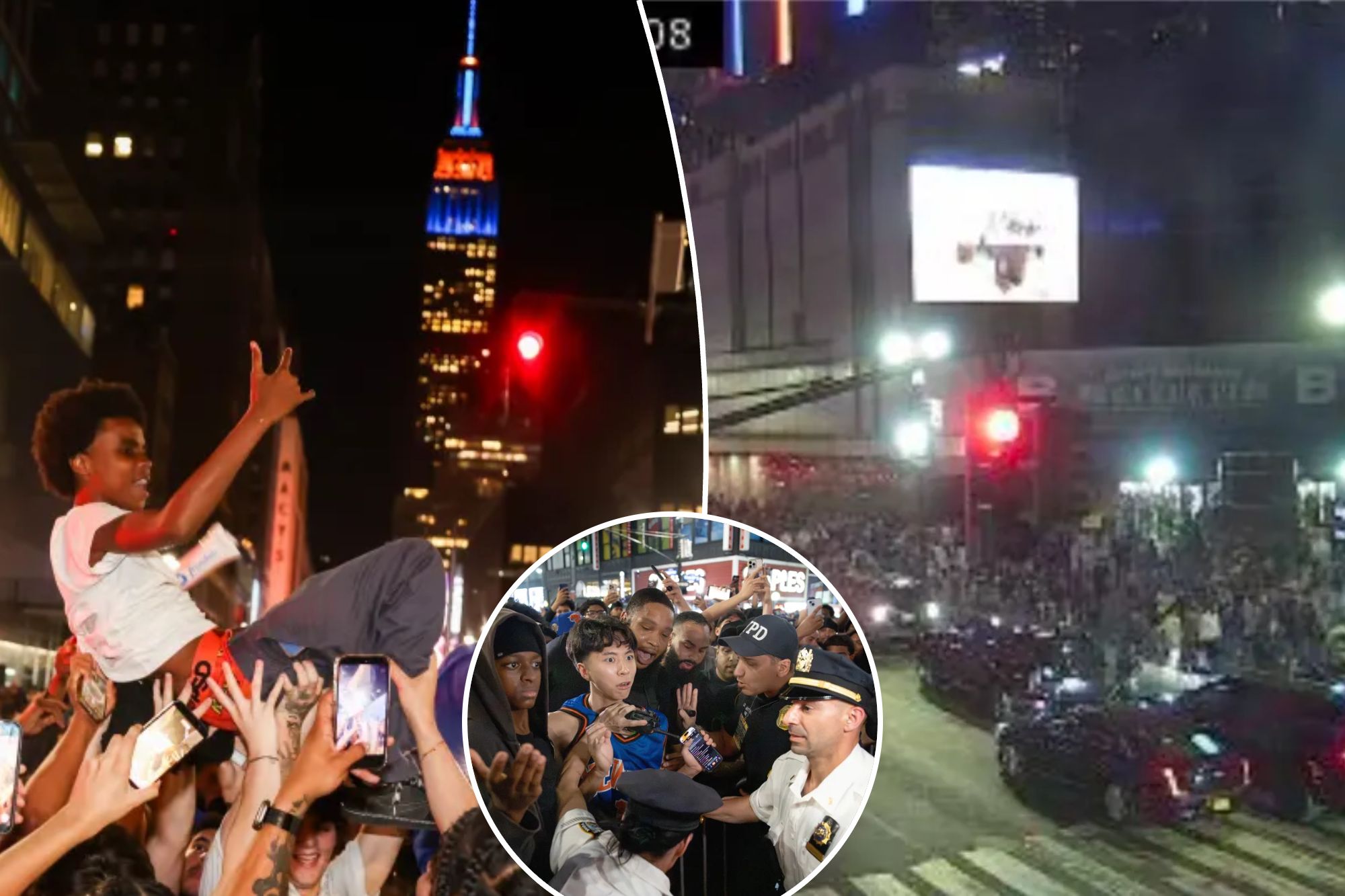 Knicks fan uses traffic cameras to document elation, chaos outside MSG ...