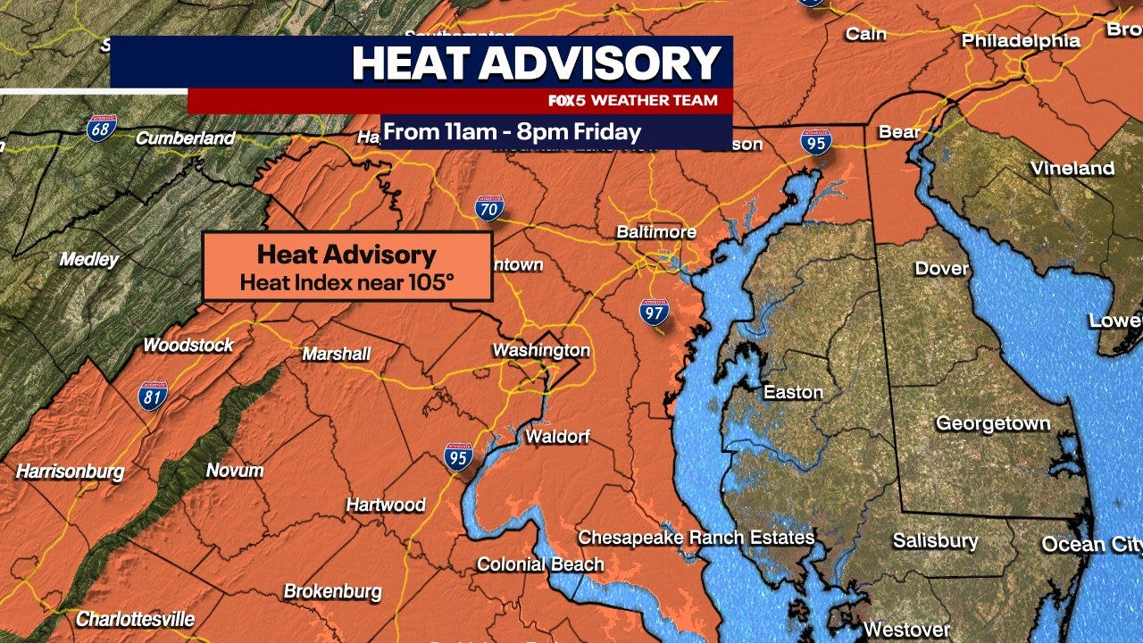 DC weather: Thunderstorm warnings issued after heat index pushes 105 Friday