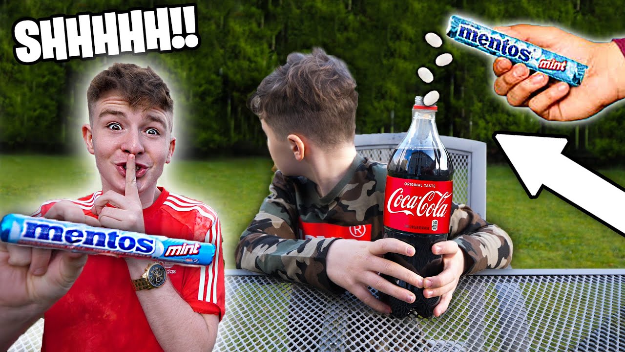 Coca-Cola vs Mentos prank on my little brother