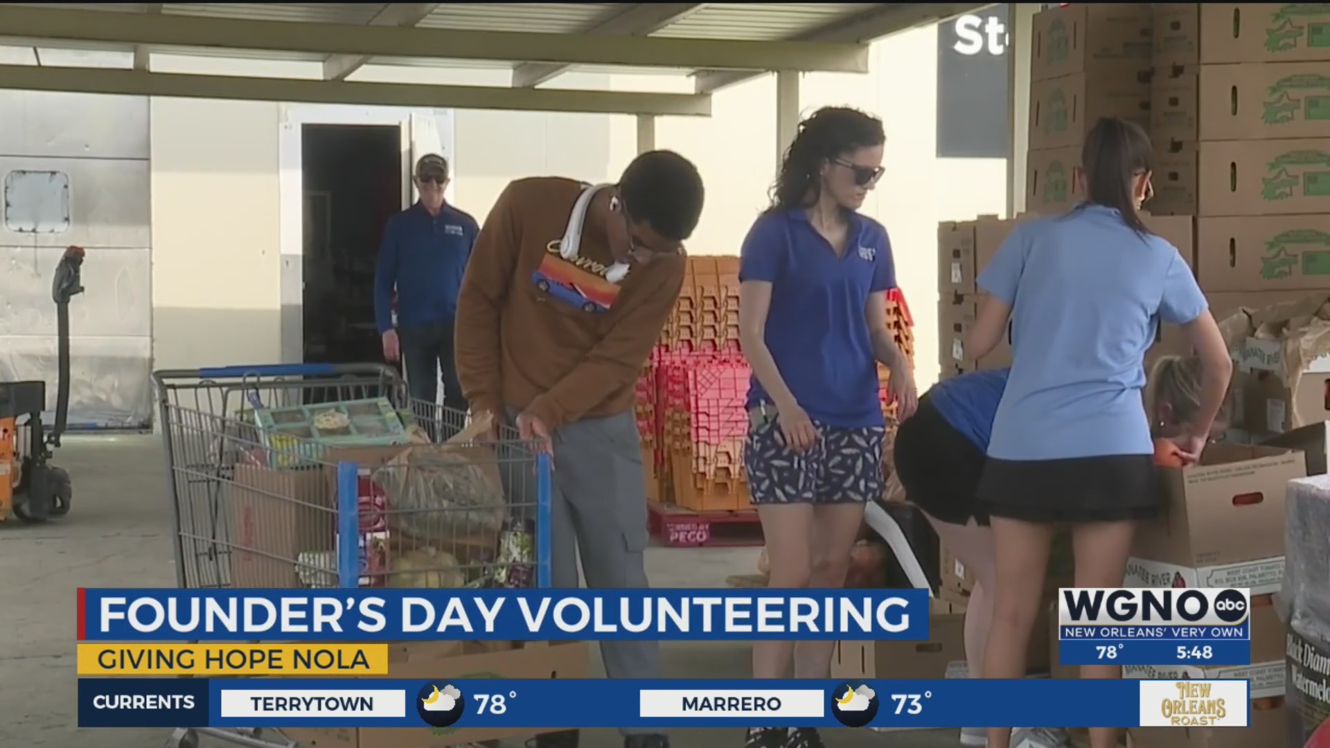 WGNO gives out groceries to families in need for Nexstar's Founder's Day