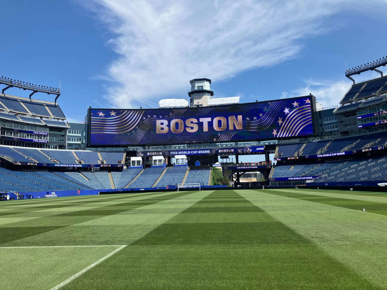 World Cup covered most of Gillette Stadium’s signage and marks with one ...