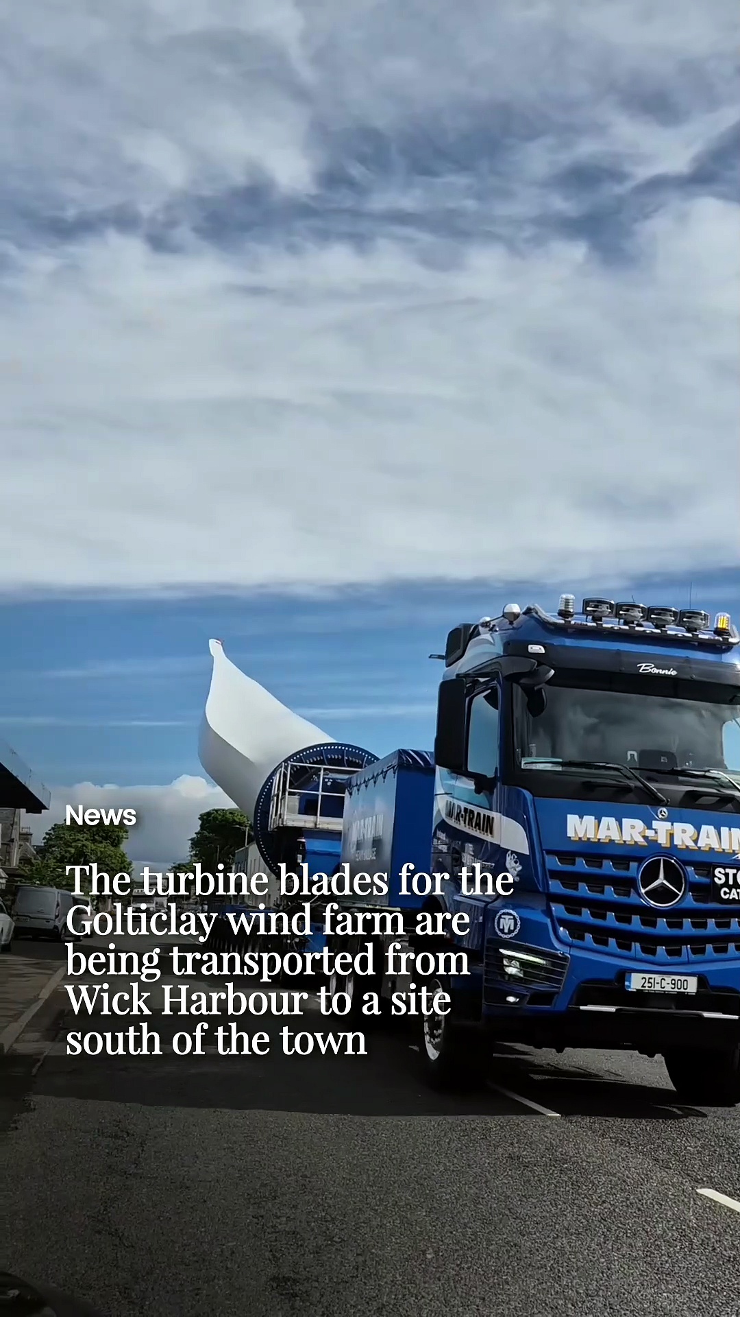 The turbine blades for the Golticlay wind farm are being transported ...