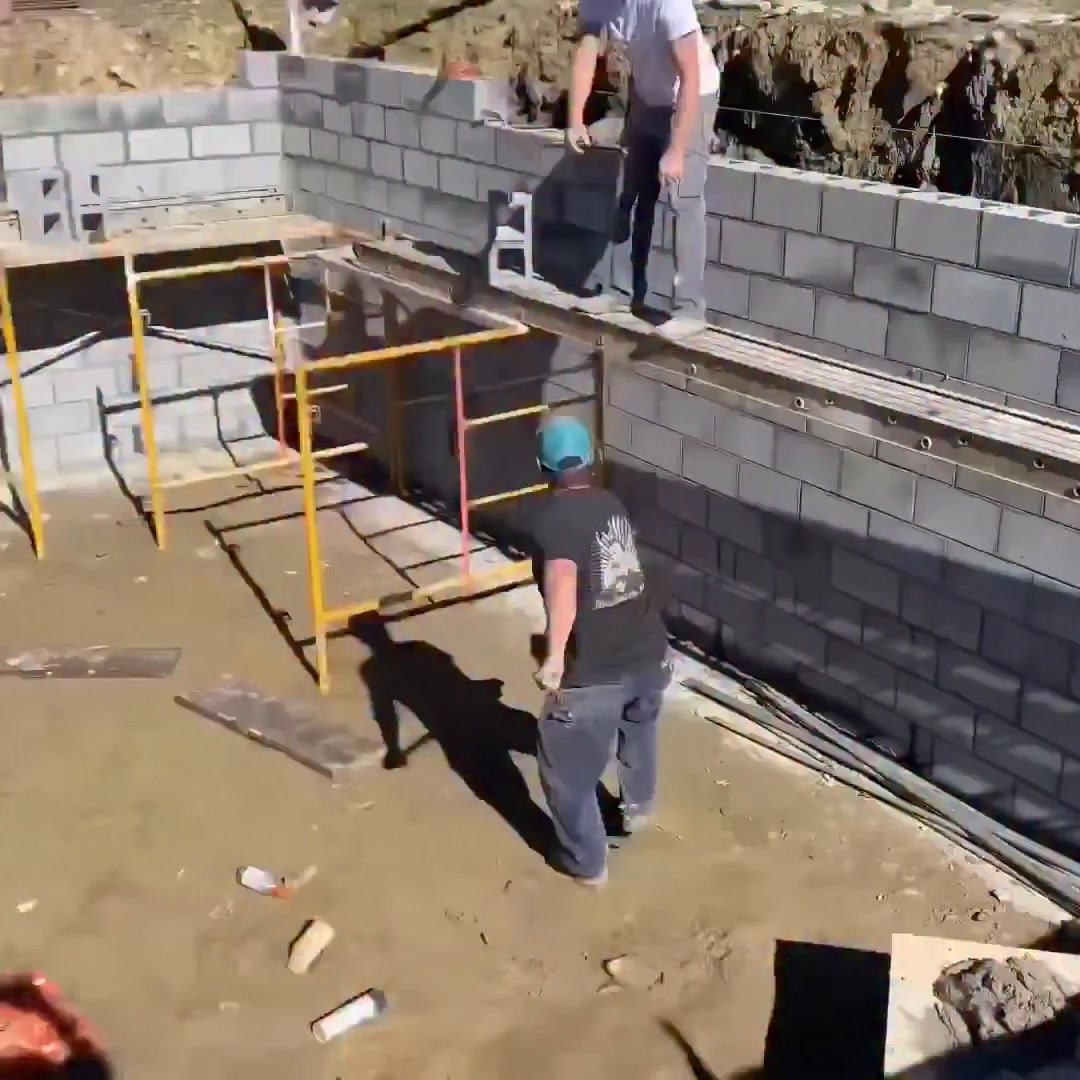 Two days of laying blocks in a basement build