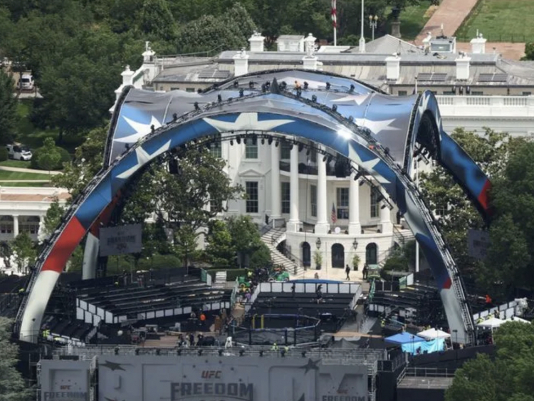 Watch: Sneak peek of UFC octagon on White House lawn