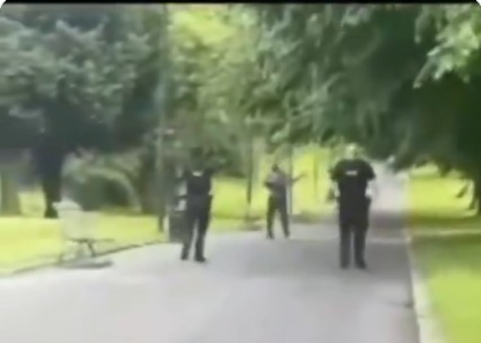 PSNI officer shouts 'drop the weapon' at man carrying umbrella after ...