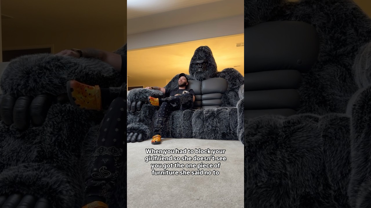 Blocking my girlfriend over the gorilla couch