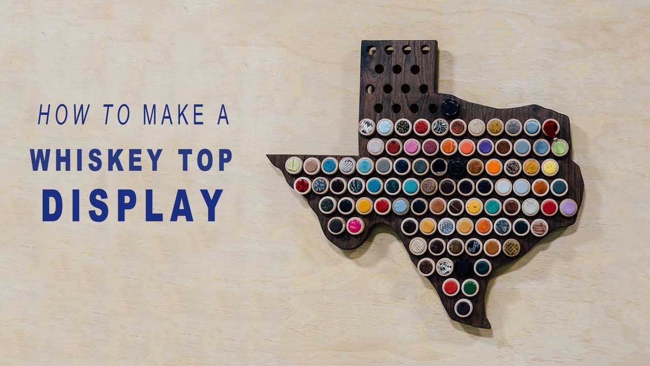 DIY walnut Texas whiskey display